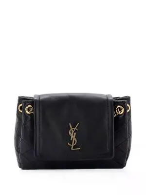 Saint Laurent Nolita Satchel Quilted Leather Mini Crossbody Bag - Black