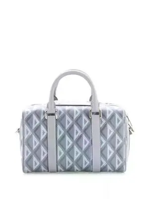 Dior Lingot Bag Cd Diamond Coated Canvas And Leather Crossbody Bag - Grey