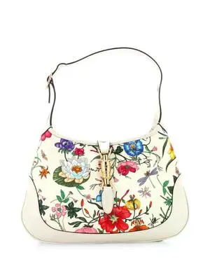 Gucci Jackie Flora Canvas With Leather Medium Hobo Bag - Multicolour