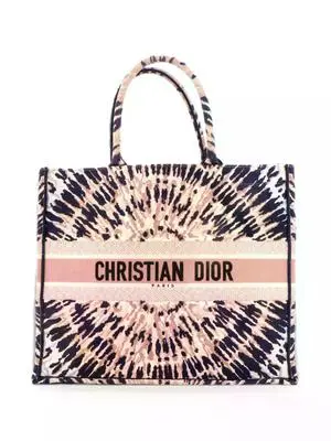 Dior Book Embroidered Canvas Large Tote Bag - Blue