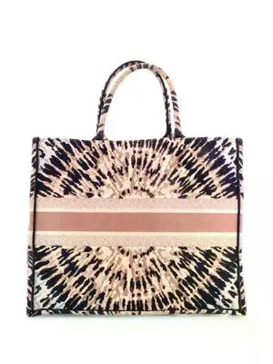 Dior Embroidered Canvas Large Tote Bag