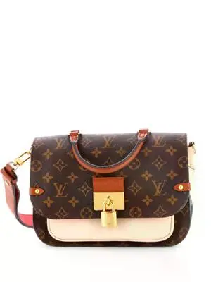 LOUIS VUITTON Vaugirard Handbag Monogram Canvas With Leather Satchel - Brown