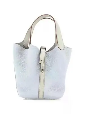 Hermès Bicolor Picotin Lock Bag Clemence With Swift Pm Tote Bag - Blue
