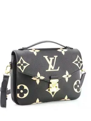 LOUIS VUITTON Pochette Metis Monogram Empreinte Giant Crossbody Bag - Black