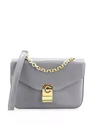 Celine C Bag Leather Medium Crossbody Bag - Grey