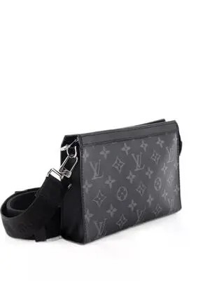 LOUIS VUITTON Gaston Wearable Wallet Monogram Eclipse Canvas Crossbody Bag - Black