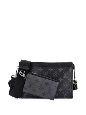 LOUIS VUITTON Gaston Wearable Wallet Monogram Eclipse Canvas Crossbody Bag