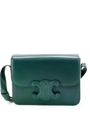 Celine Triomphe Leather Teen Shoulder Bag - Green