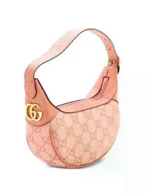 Gucci Ophidia Half Moon Bag Gg Canvas Mini Hobo - Pink