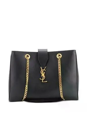 Saint Laurent Classic Monogram Shopper Leather Tote Bag