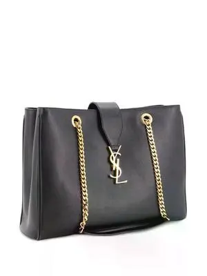 Saint Laurent Classic Monogram Shopper Leather Tote Bag