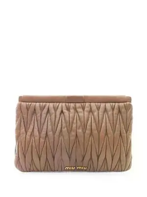 Miu Miu 2000s Matelassé Clutch Bag - Grey