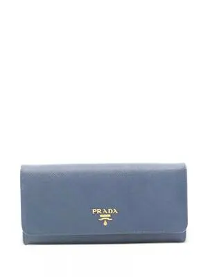 Prada 2010s Saffiano Bi-fold Wallet - Blue
