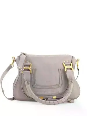 Chloé Marcie Leather Small Satchel - Grey