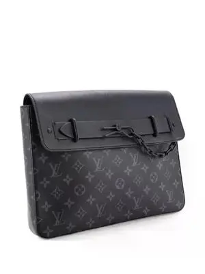 LOUIS VUITTON Pochette Steamer Monogram Eclipse Canvas Clutch Bag
