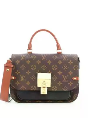LOUIS VUITTON Vaugirard Handbag Monogram Canvas With Leather Satchel - Black