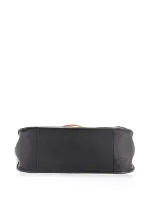 LOUIS VUITTON Monogram Canvas Leather Satchel - Black