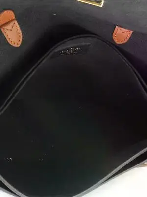 LOUIS VUITTON Monogram Canvas Leather Satchel - Black
