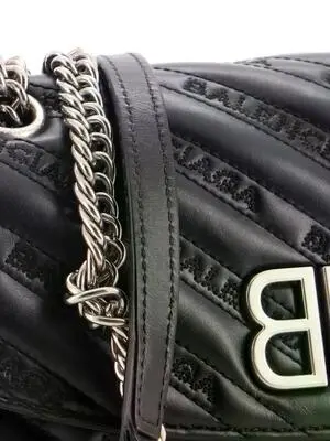 Balenciaga Bb Chain Round Shoulder Bag Embossed Leather Small Crossbody Bag