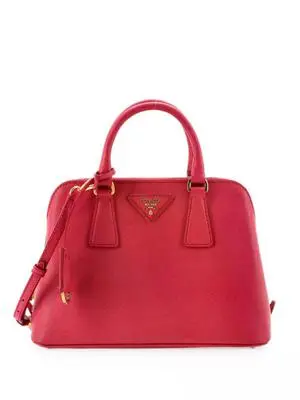 Prada Promenade Bag Saffiano Leather Small Satchel - Pink