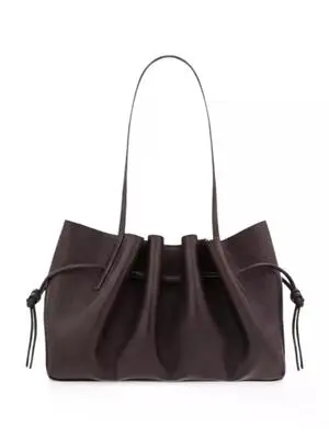 Yuzefi Scallop Leather Shoulder Bag - Brown