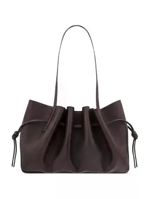 Yuzefi Scallop Leather Shoulder Bag - Brown