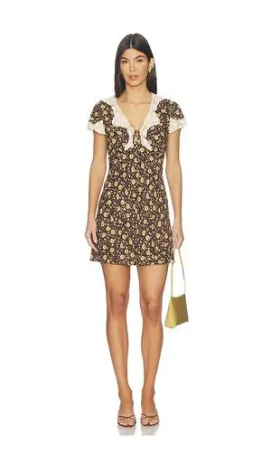 Rixo Lacie Dress With Lace Trim - Brown