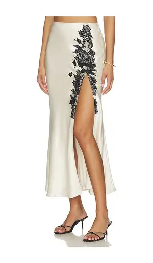 SAU LEE Elva Satin Skirt In . Also