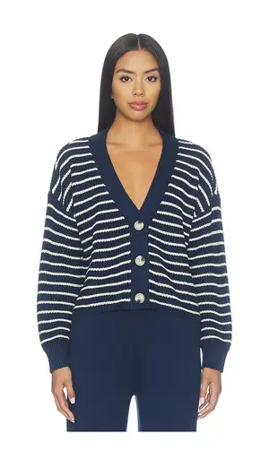 Eberjey Fine Gauge Cropped Cardigan - Navy