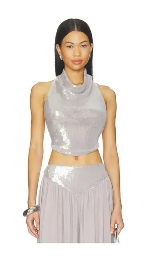 Retrofete Pyna Sequin Top In . Also - Grey