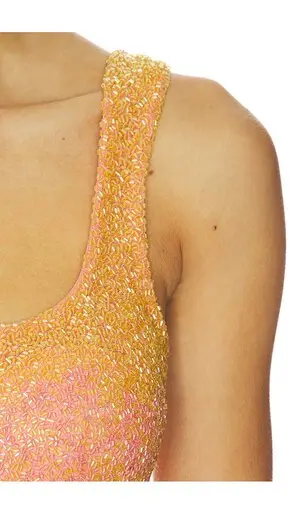 OCEANUS Sofia Hand Beaded Party Dress