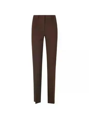 Federica Tosi Belt-loops Slim-cut Trousers - Brown