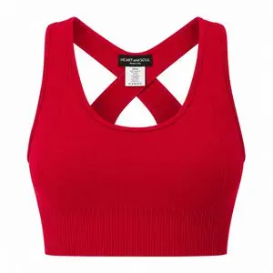 HEART AND SOUL Cherry Axis Cross-back Activewear Crop Top - Red