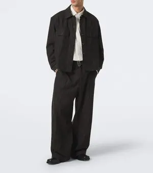 Studio Nicholson Kelver Striped Cotton And Wool-blend Jacket