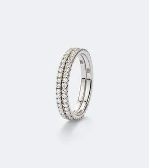 SUZANNE KALAN Midi 18kt White Gold Tech Ring Jackets With Diamonds