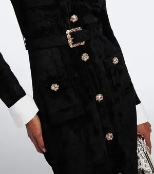 SELF-PORTRAIT Belted Chenille Midi Dress
