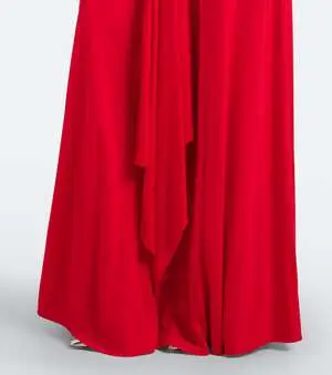 David Koma Draped Floral-applique Gown