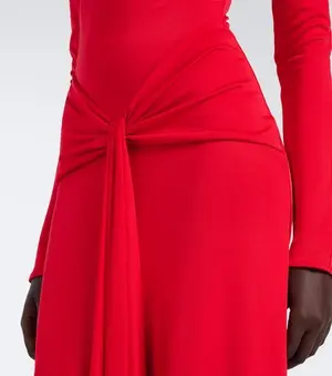 David Koma Draped Floral-applique Gown