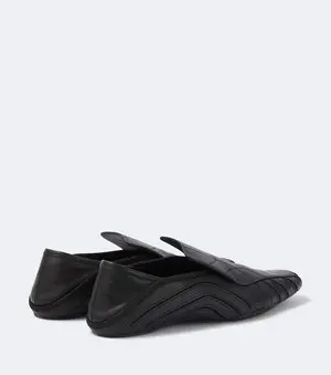 Gucci Mesh-trimmed Leather Loafers