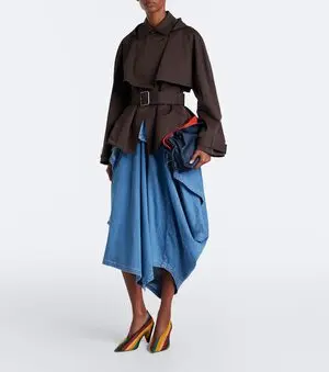 Loewe Origami Cubic Striped Suede Pumps