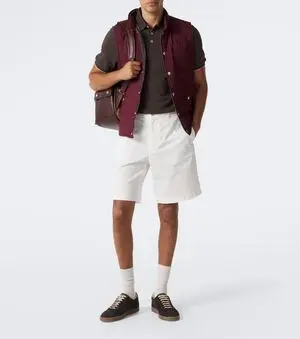 Brunello Cucinelli Logo Cotton Pique Polo Shirt - Brown