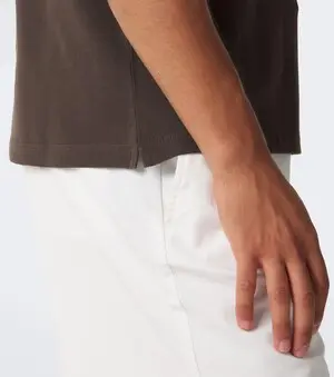 Brunello Cucinelli Logo Cotton Pique Polo Shirt - Brown