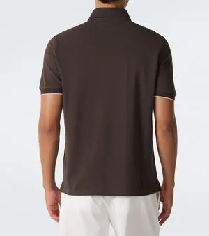 Brunello Cucinelli Logo Cotton Pique Polo Shirt - Brown