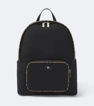 Burberry Check Backpack - Black