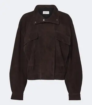 Nour Hammour Suede Blouson Jacket - Brown
