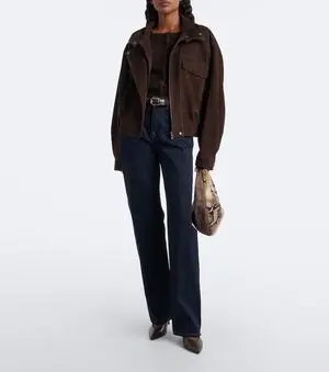Nour Hammour Suede Blouson Jacket