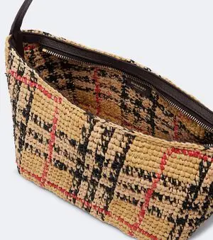 Burberry Margate Mini Raffia Shoulder Bag - Beige