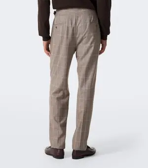 Rubinacci Checked Virgin Wool Straight Pants
