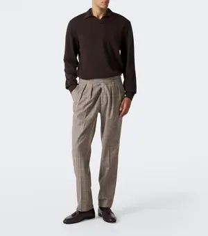Rubinacci Checked Virgin Wool Straight Pants