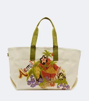 ALEMAIS Island Cove Printed Cotton Canvas Tote Bag - Multicoloured